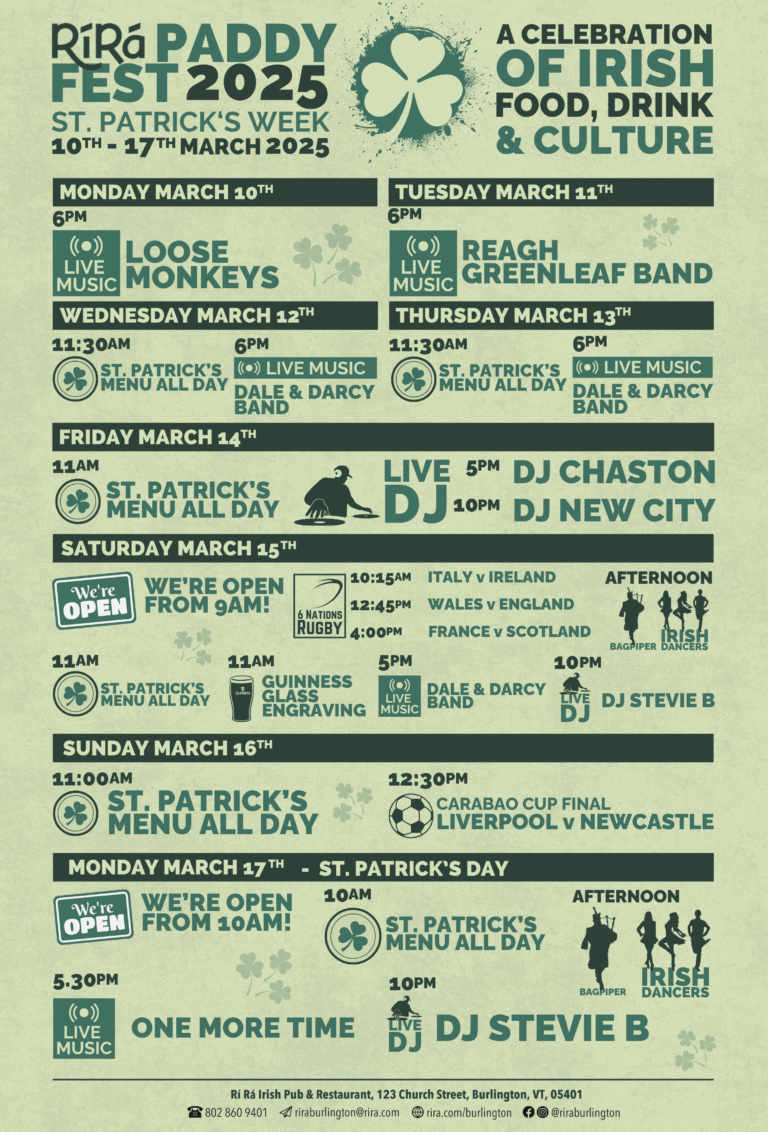 PaddyFest 2025 • Rí Rá Irish Pub Burlington